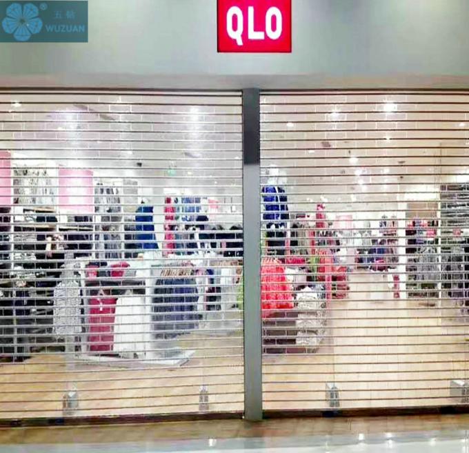 5000mm Width 16mm Tube Clear Roller Shutters For Shopping Mall